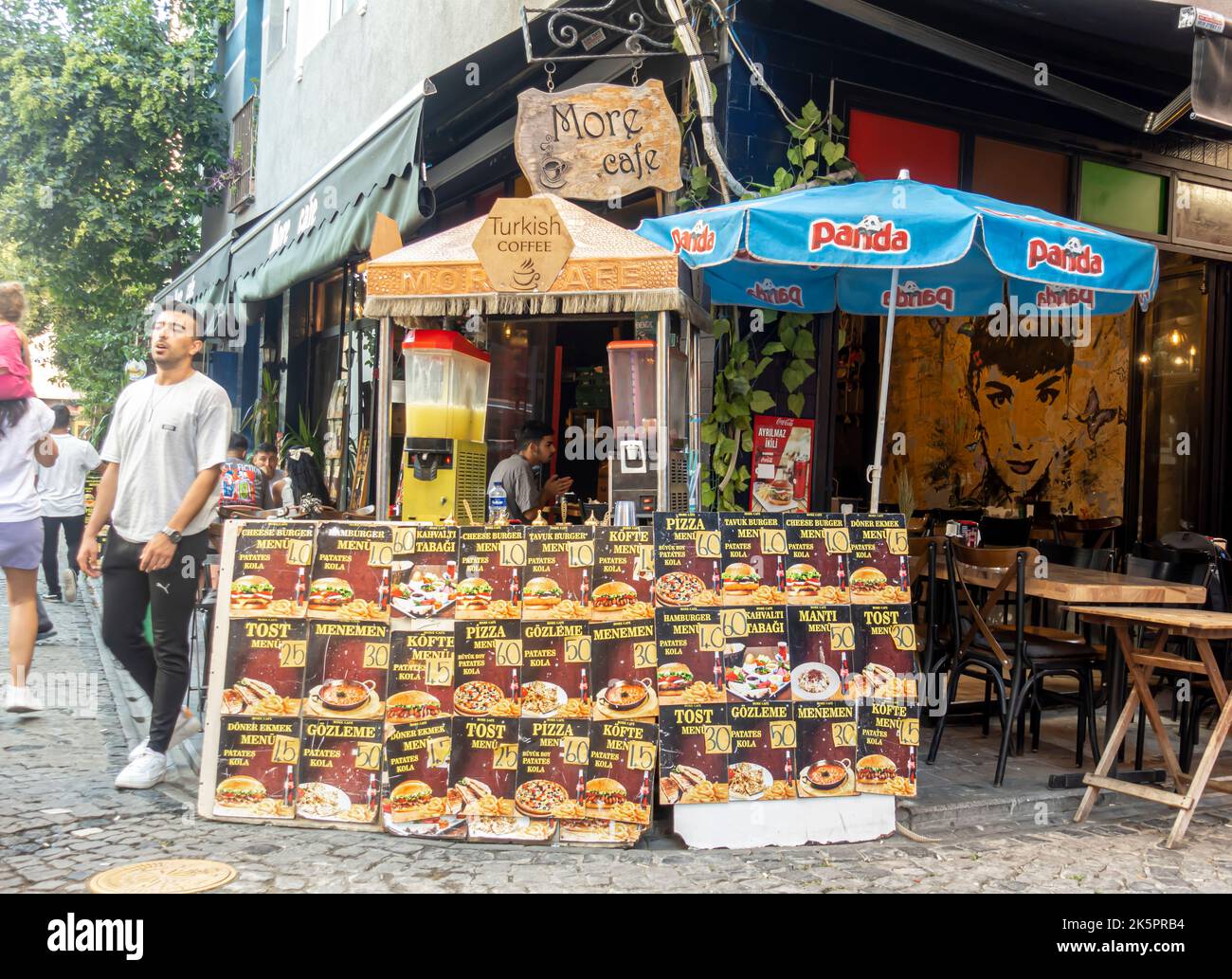Balat street food. More cafe with a menu cartons posters with prices on ...