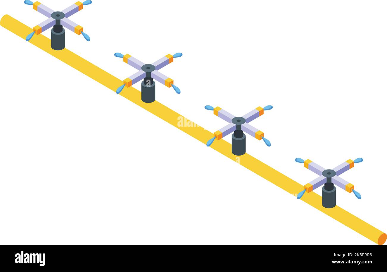Automatic irrigation icon isometric vector. Water system. Head pivot ...