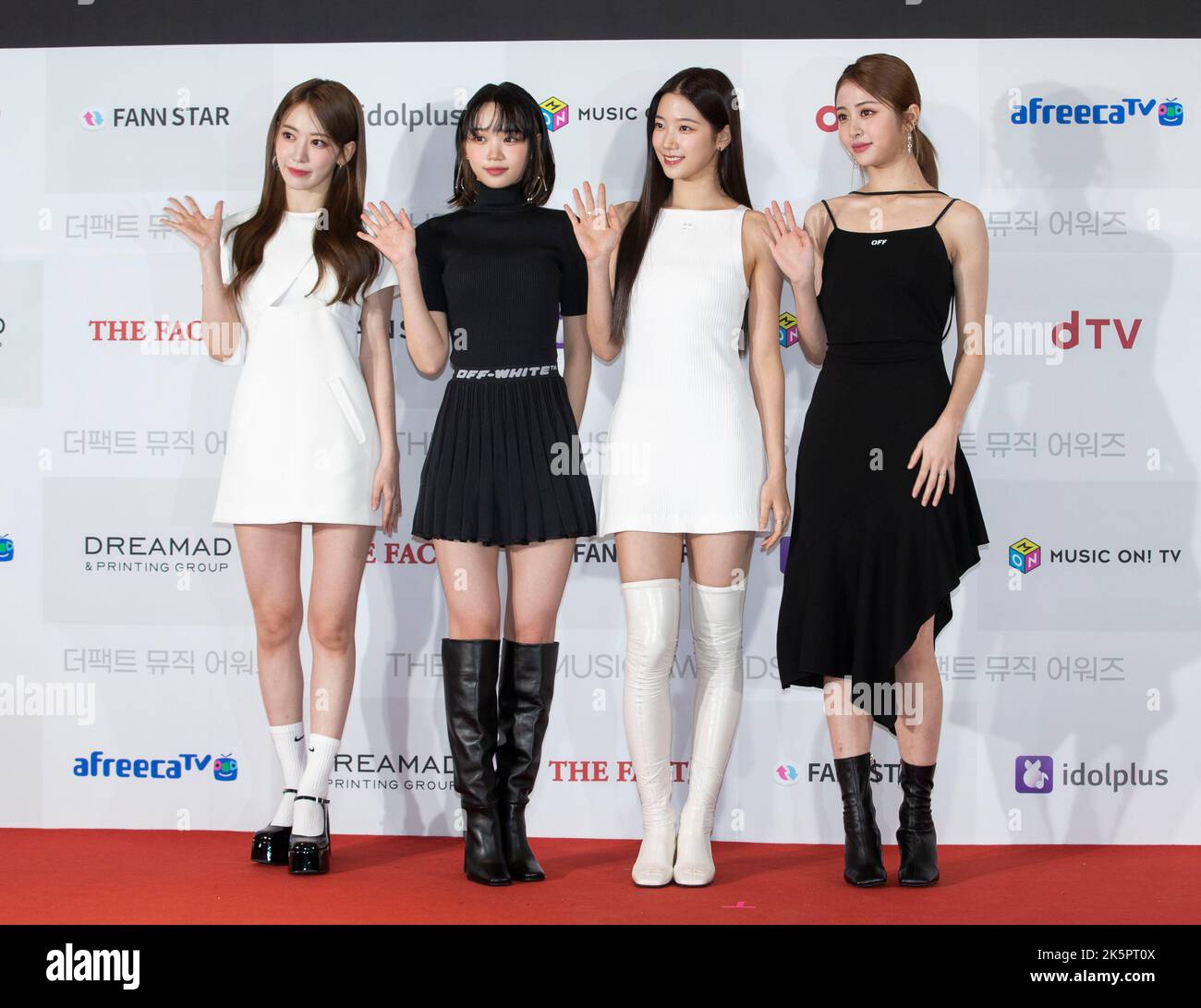 Seoul, South Korea. 8th Oct, 2022. South Korean-Japanese K-Pop new girl group Le Sserafim ...