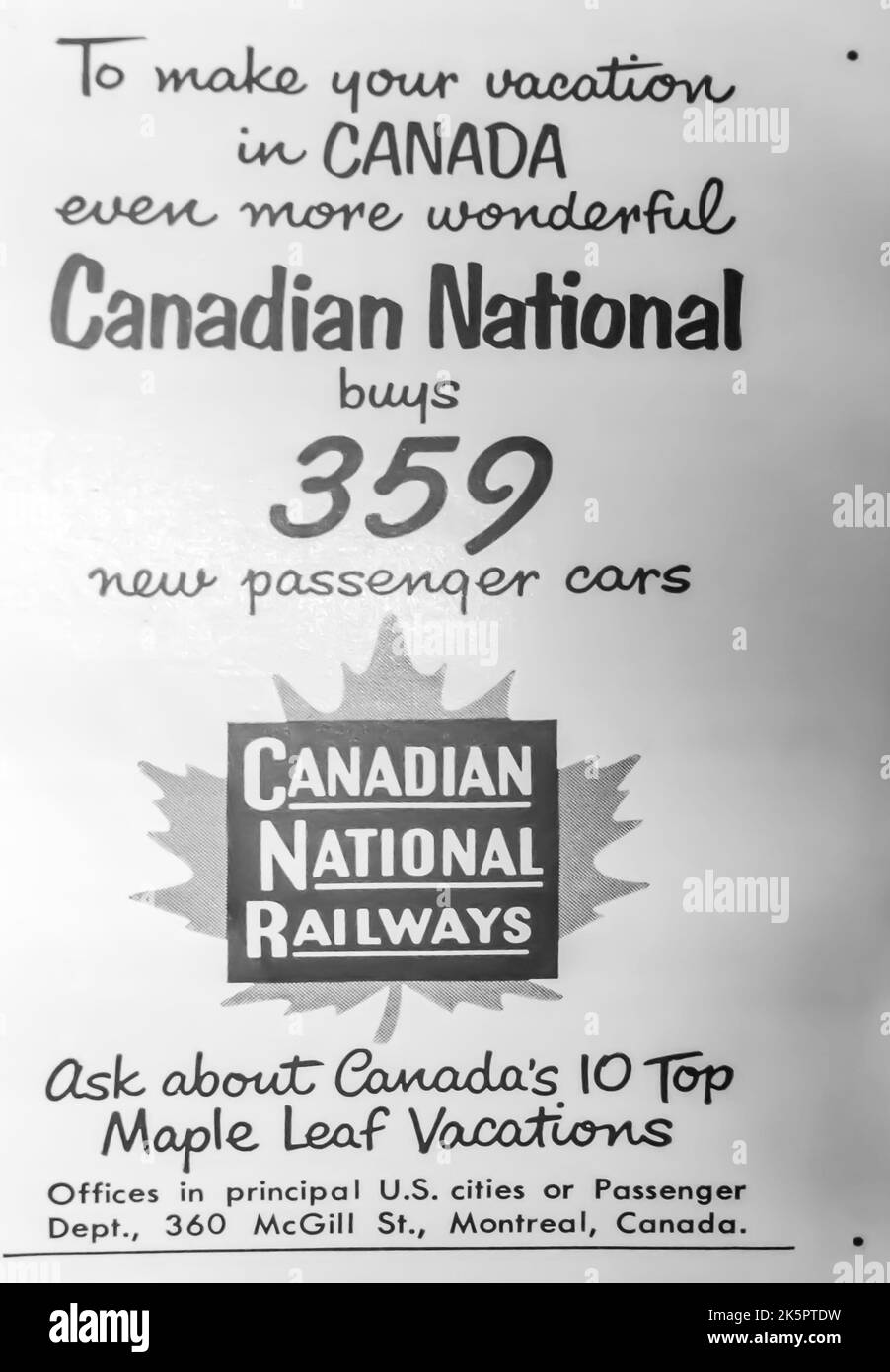 1950s ad canadian Black and White Stock Photos & Images - Alamy
