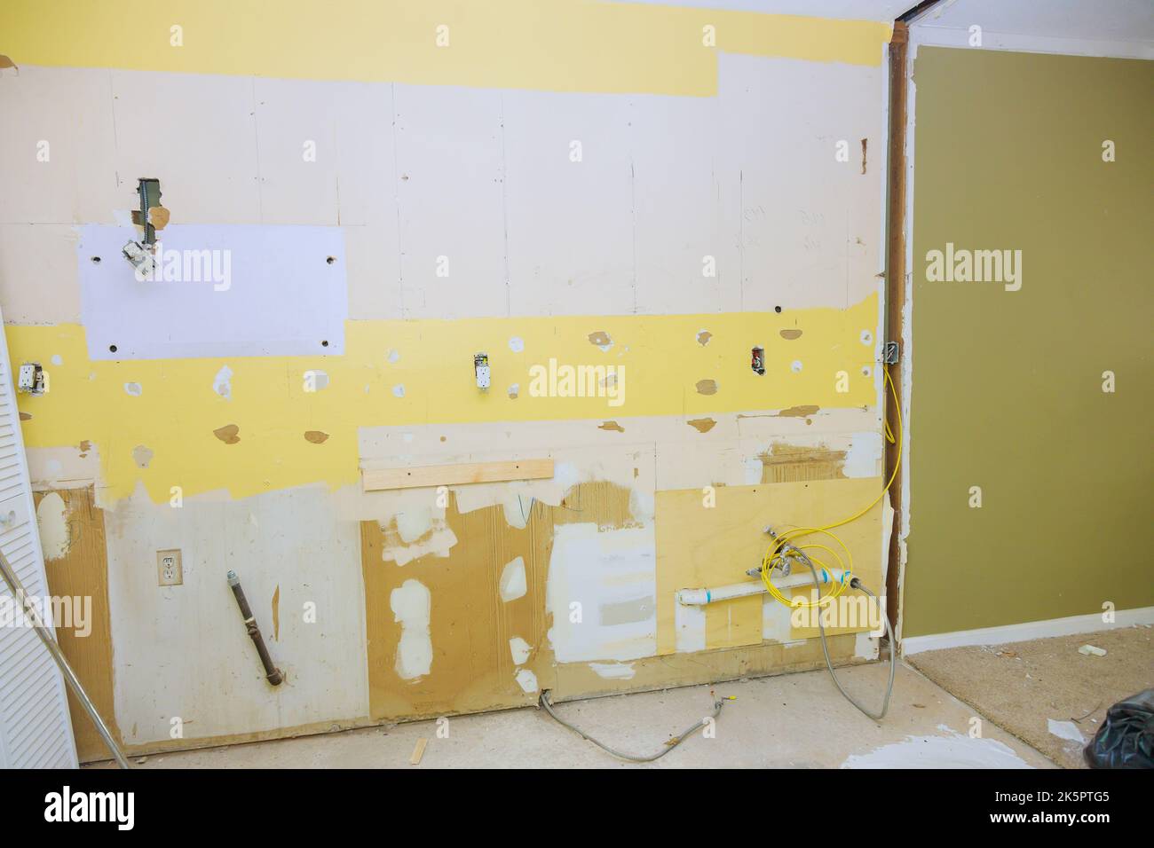 Renovation home improvement apartment wall repair remodeling old walls ...