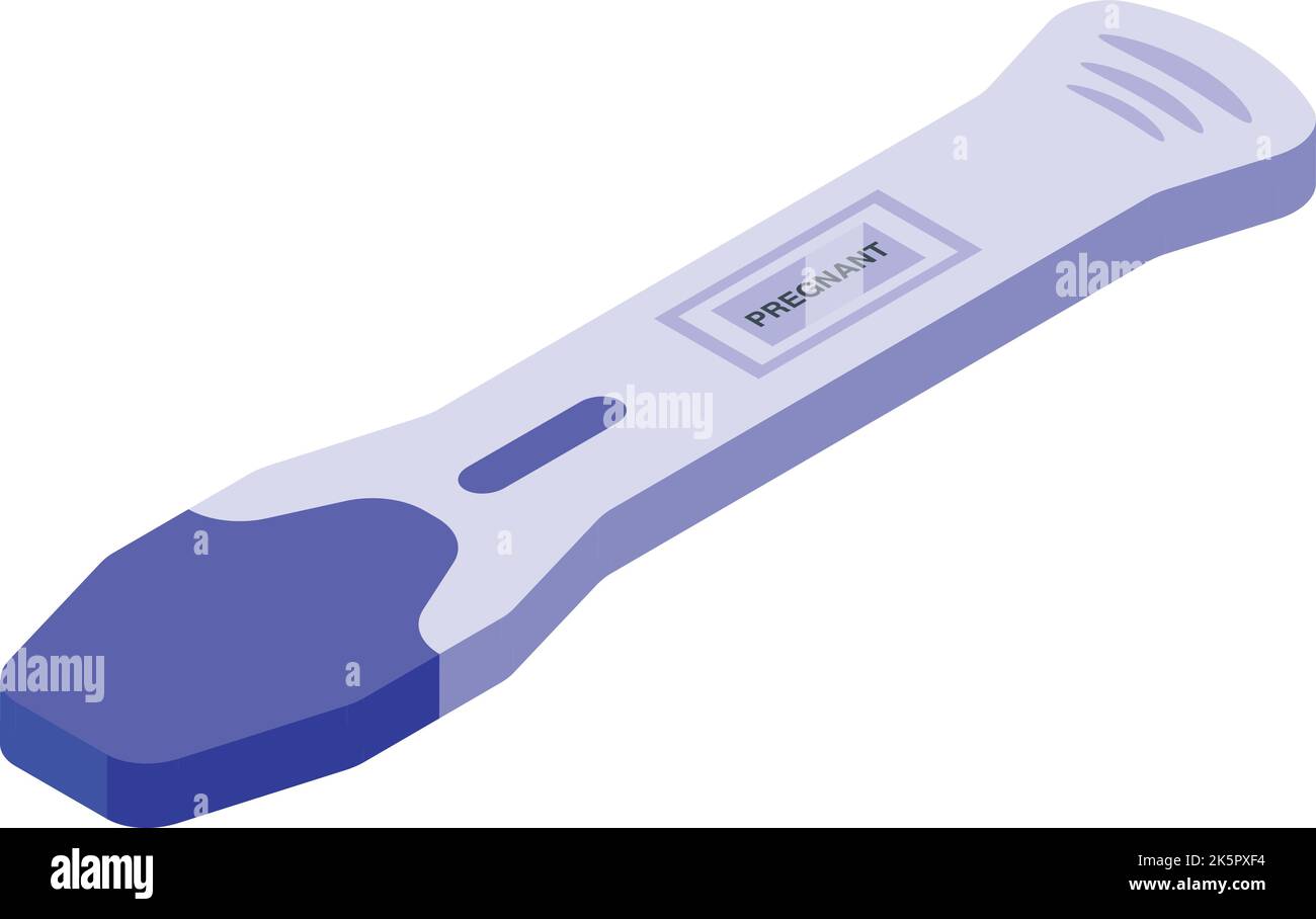 Strip Pregnant Test Icon Isometric Vector Urine Pregnancy Positive