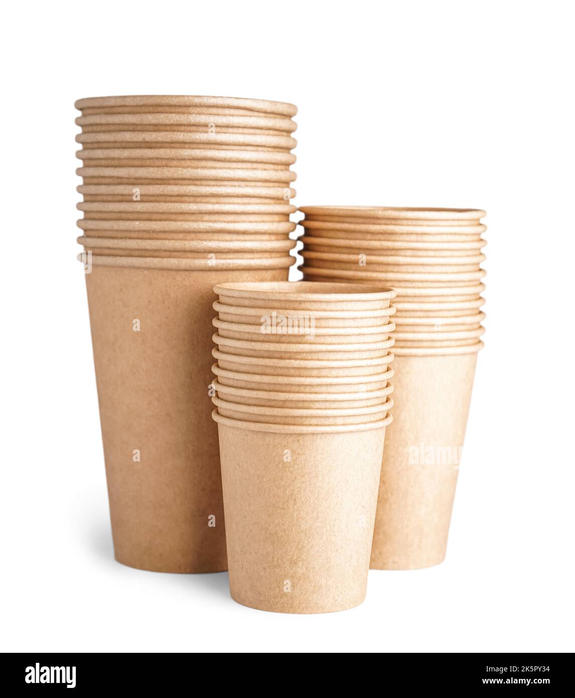 Stacks of paper cups on white background, closeup Stock Photo - Alamy