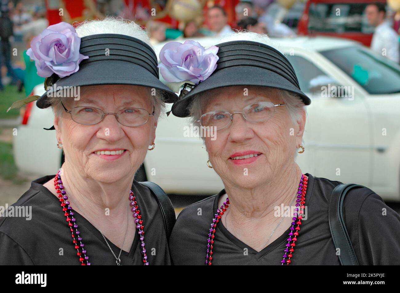 Twin Sisters who look alike and act alike as twins at the annual Twins ...