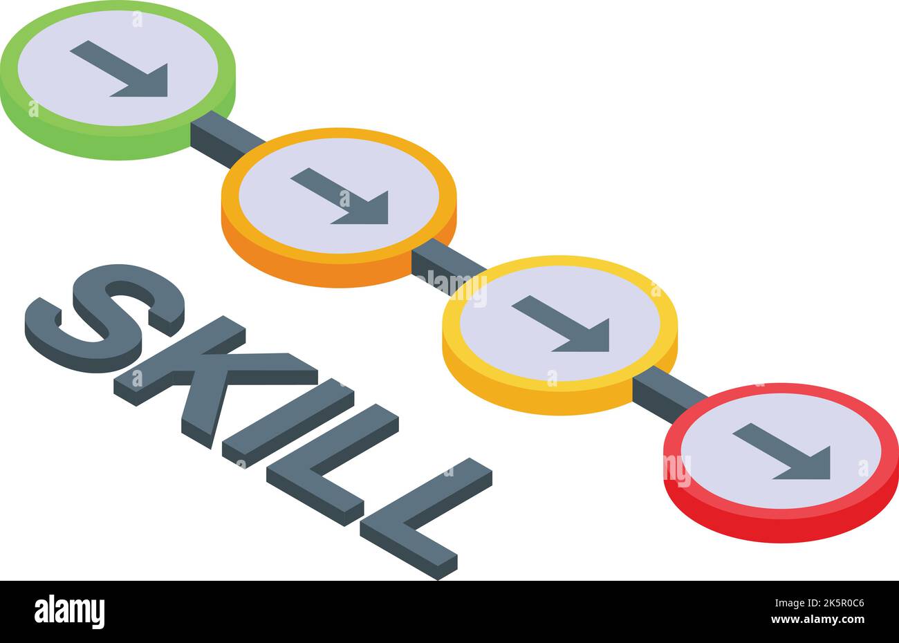 Skill level up icon isometric vector. Capacity effective. Personal goal ...
