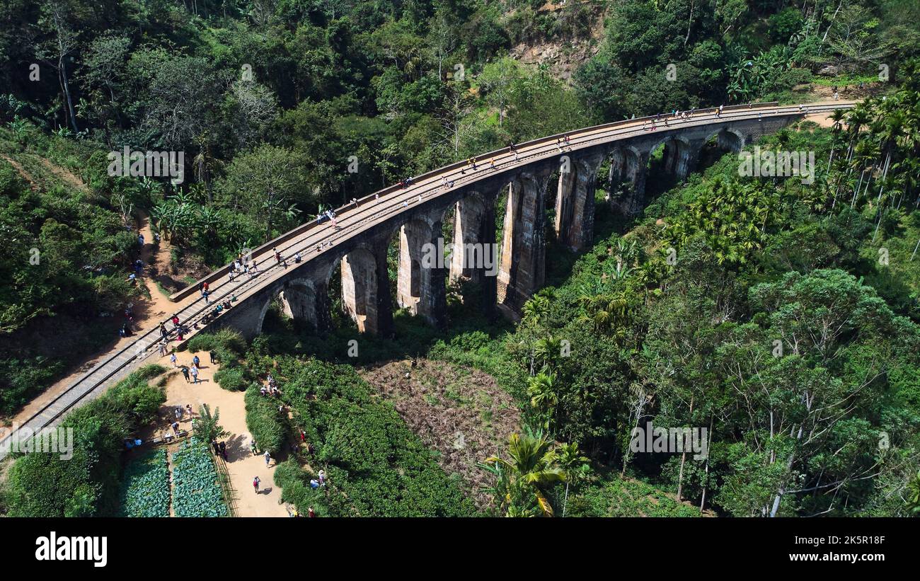 Aerial view of the Demodara nine-arch bridge Stock Photo - Alamy
