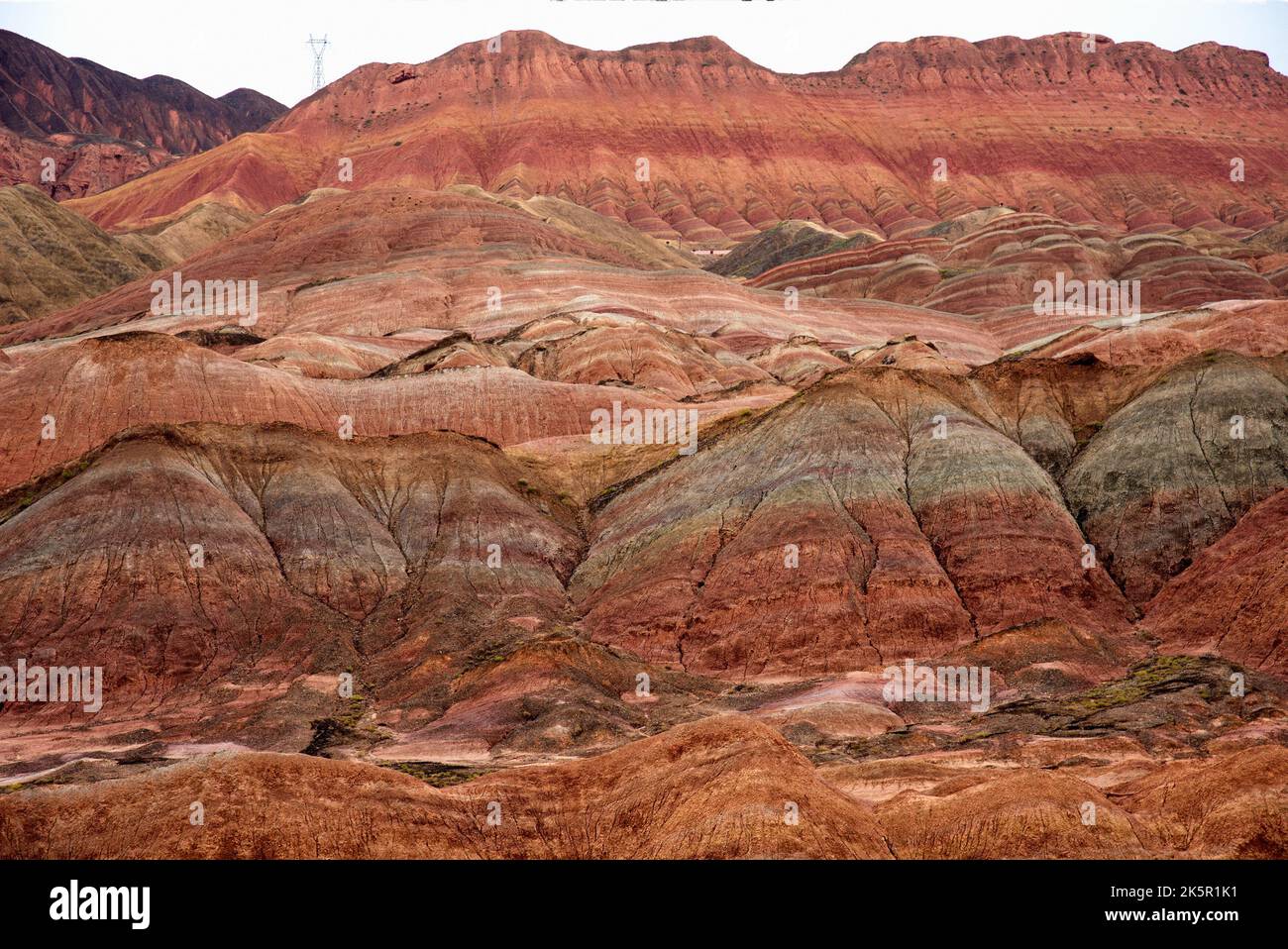 A range of rock formations in Zhangye National Geopark China Stock ...