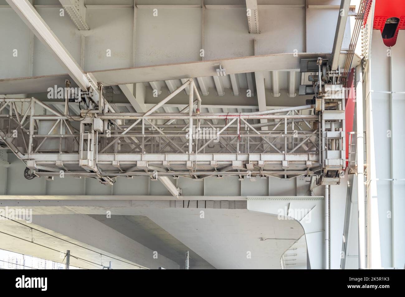 The details of hanging suspended platform for a modern bridge Stock ...