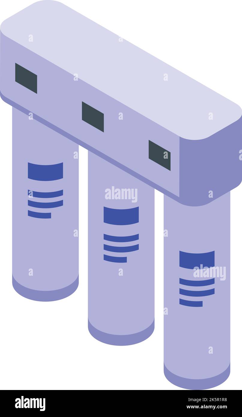 Water filter icon isometric vector. Office delivery. Water tap Stock ...