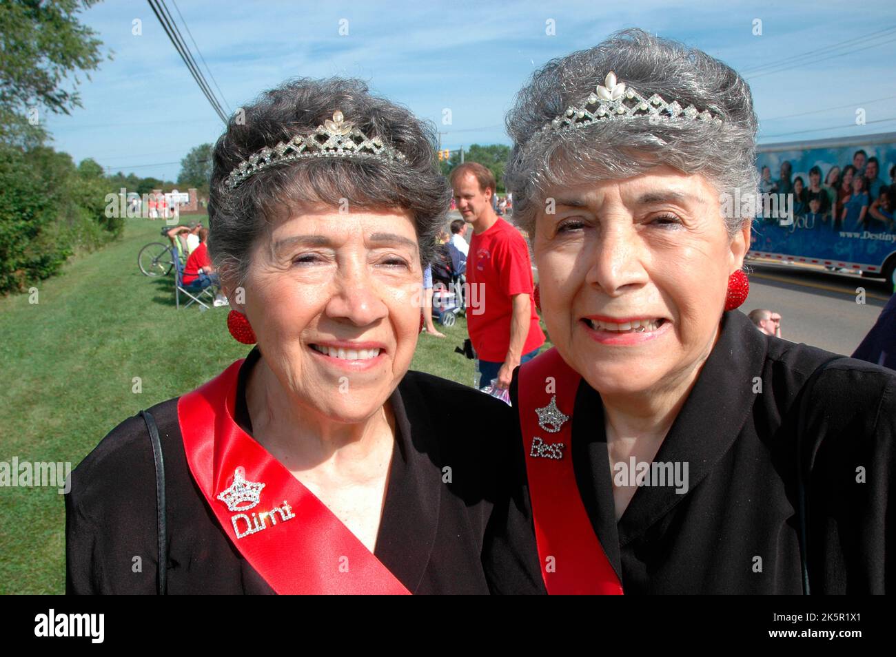 Twin Sisters who look alike and act alike as twins at the annual Twins ...