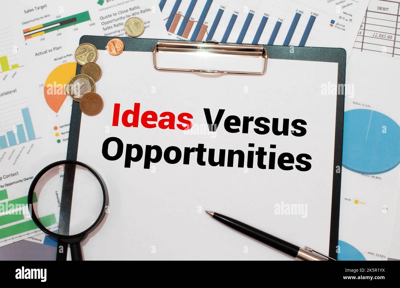 Closeup on businessman holding a card with text MAJOR OPPORTUNITY ...