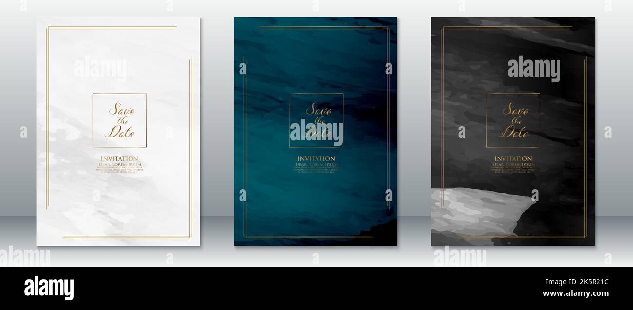 Wedding invitation card template elegant background with marble texture ...