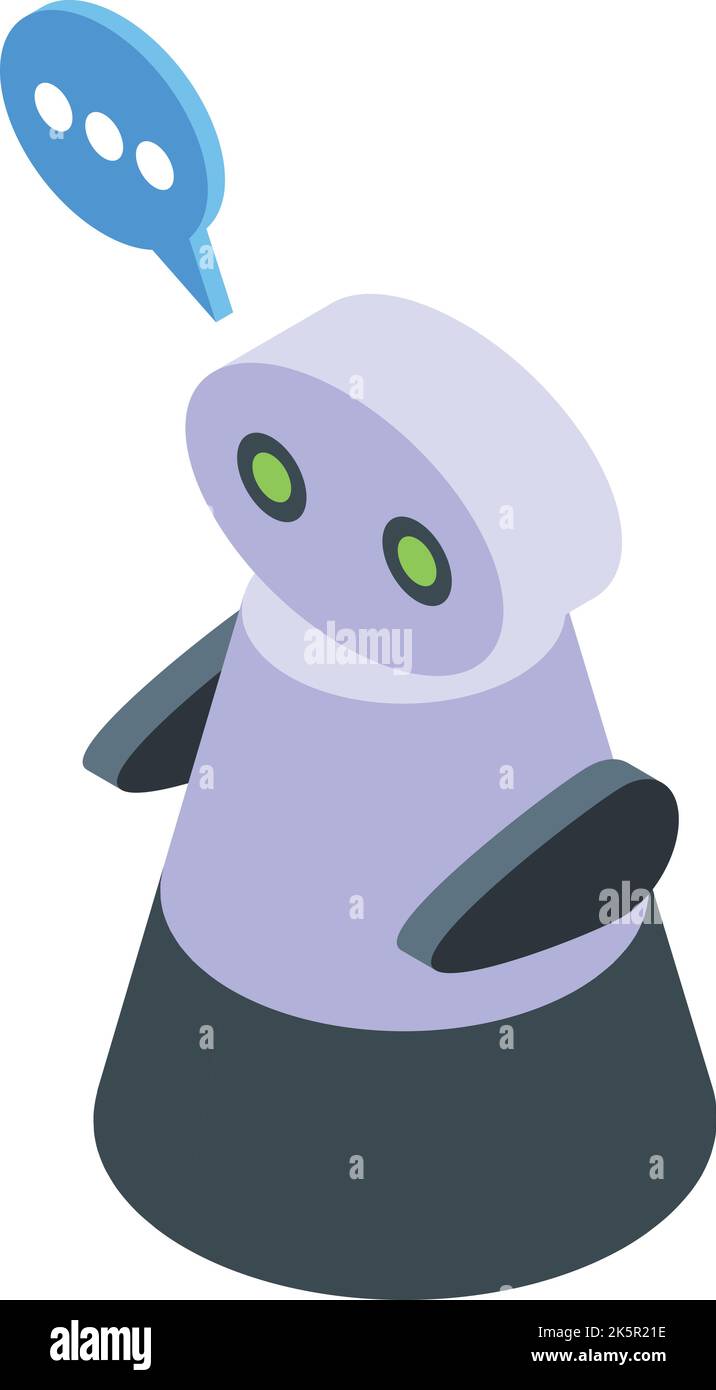 Ai help bot icon isometric vector. Tech smart. Future robot Stock ...