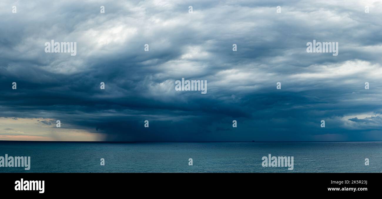 Dramatic sky and clouds during a storm over Mediterranean Sea, Valencia ...