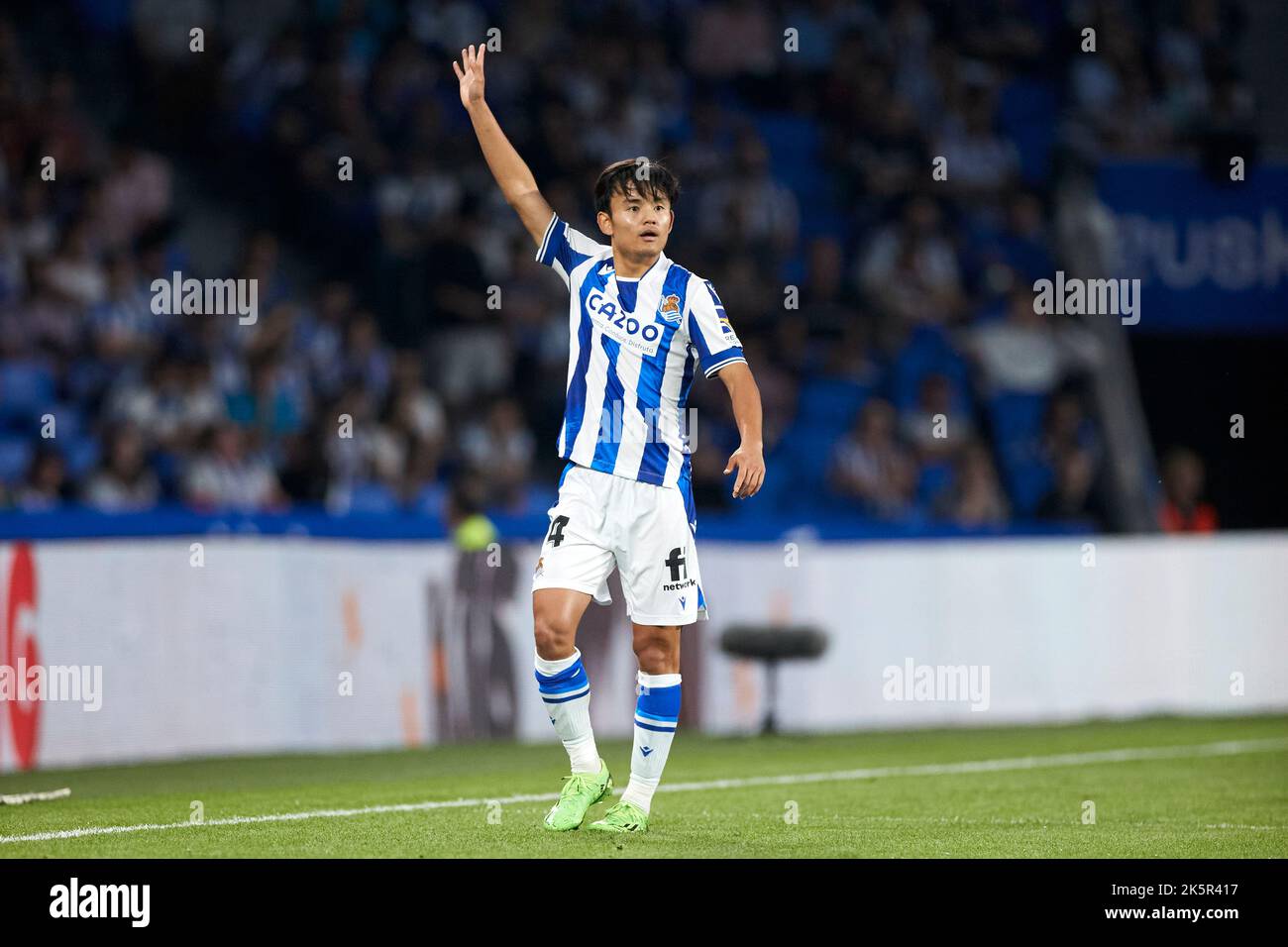 SAN SEBASTIAN, SPAIN - OCTOBER 09: Takefusa Kubo of Real Sociedad ...