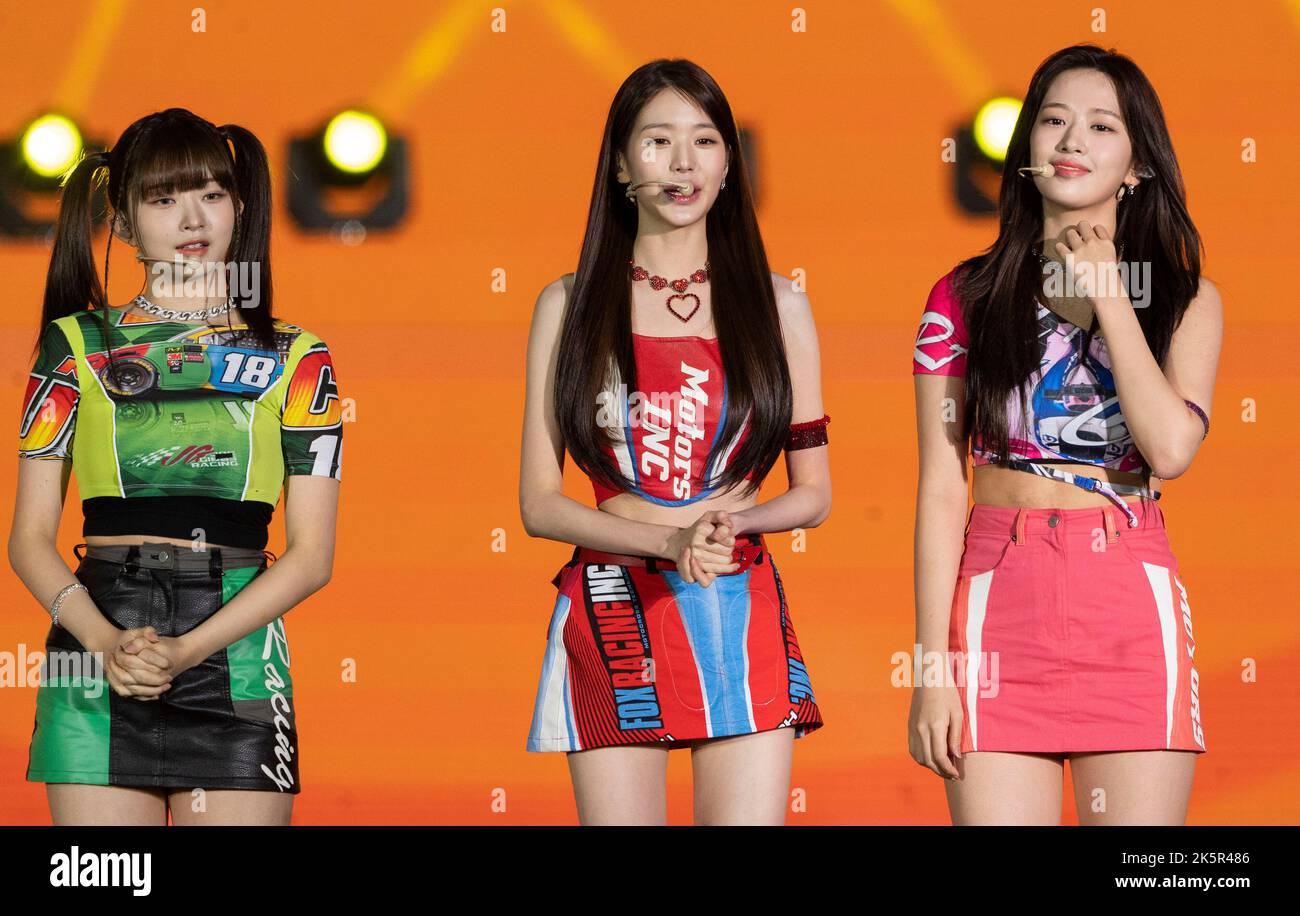 Seoul, South Korea. 7th Oct, 2022. South Korean K-Pop girl group IVE, performs on the stage the ...