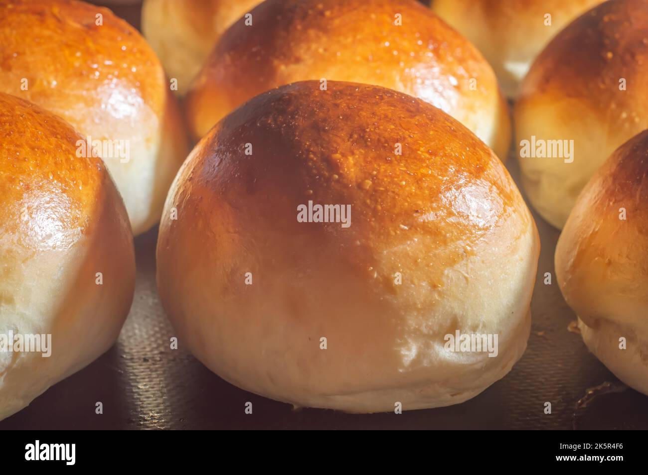Homemade Sweet Brioche Hamburger Buns, texture with various brioche ...