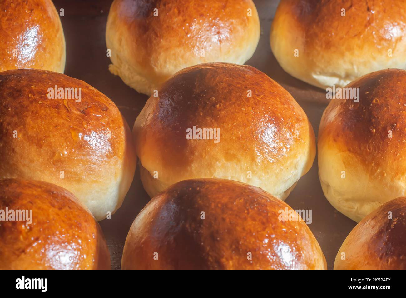 Homemade Sweet Brioche Hamburger Buns, texture with various brioche ...