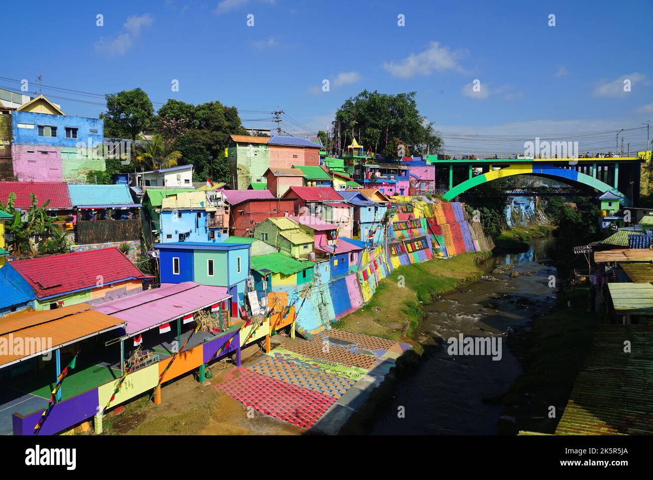 Kampung Tridi, Rainbow Village in Malang, East Java, Indonesia Stock ...
