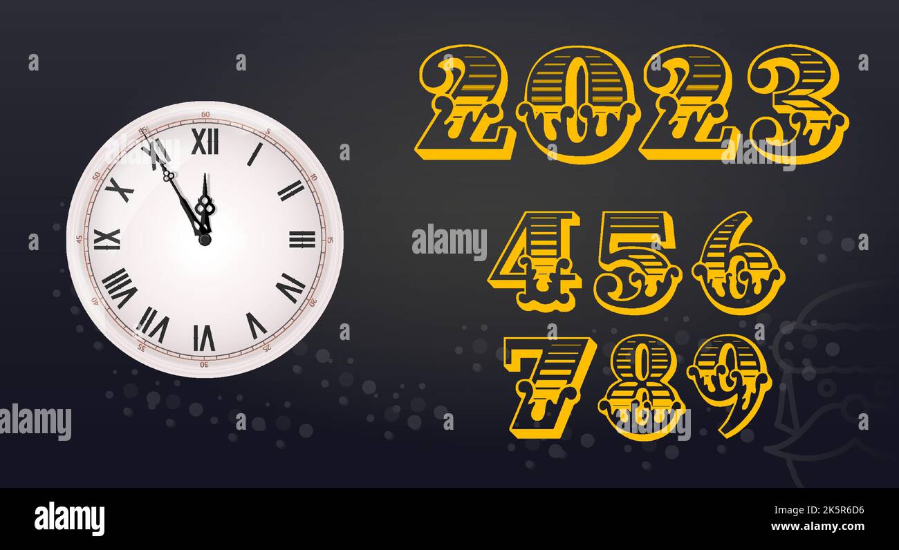 2023 numerals Stock Vector Images - Alamy
