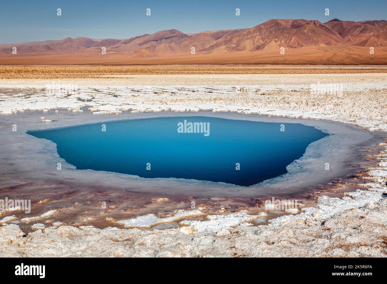 Salar de Atacama volcanic landscape and salt lake in Atacama Desert ...