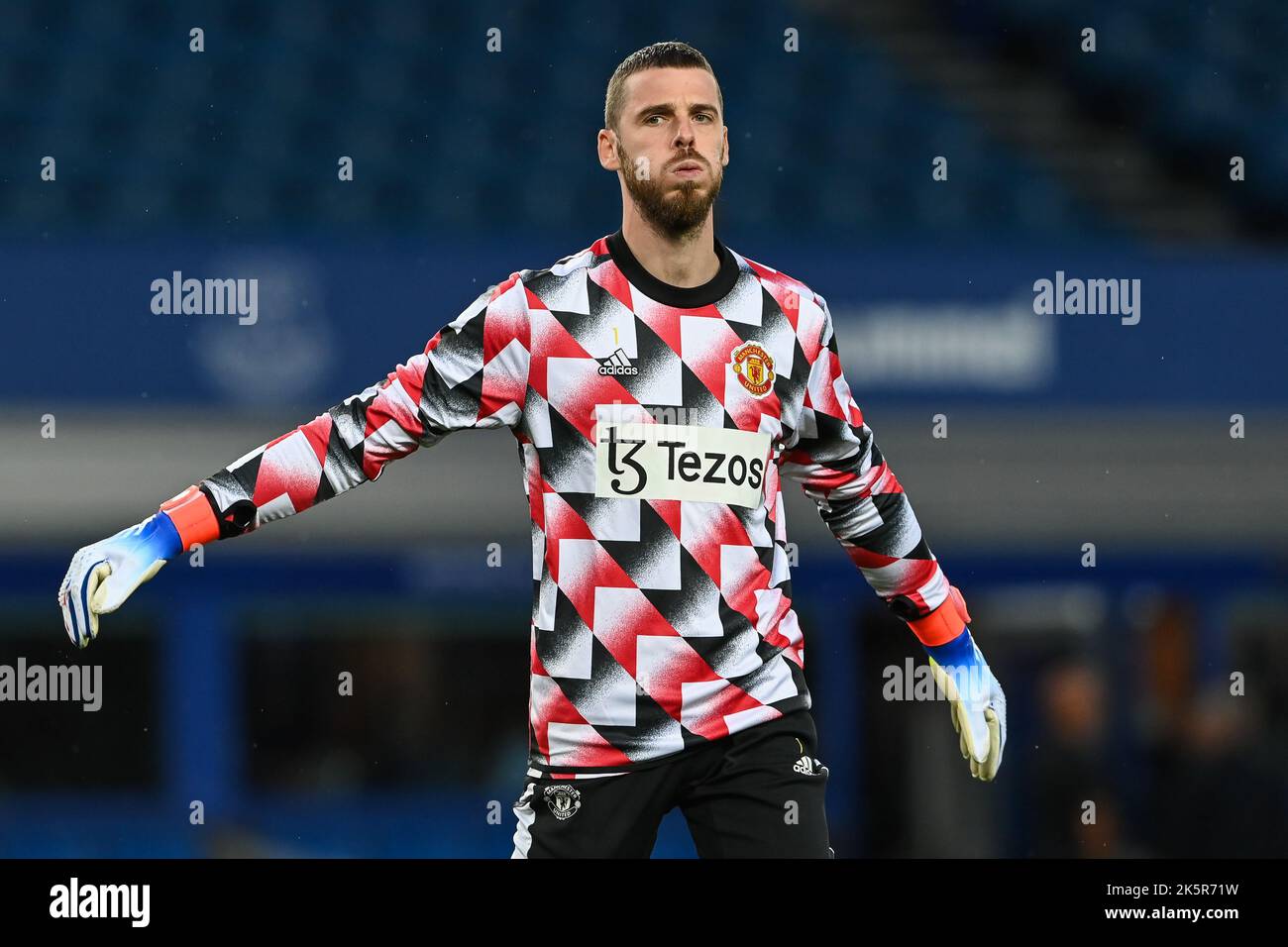 David De Gea #1 of Manchester United during the pre-game warmup ahead ...