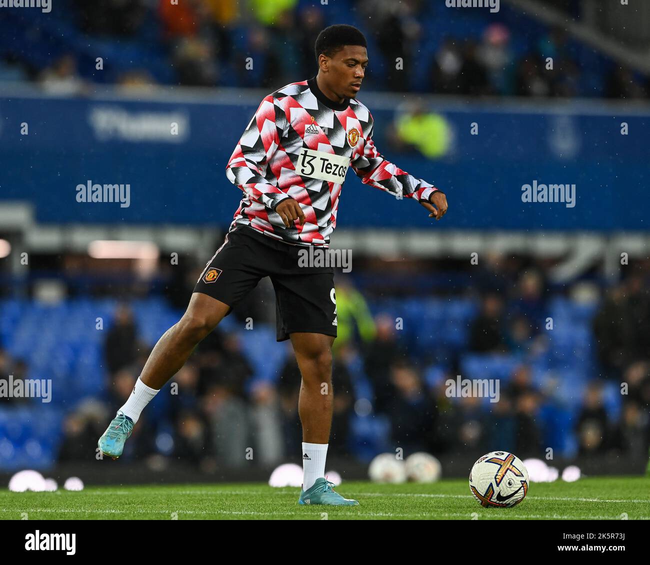 Anthony Martial #9 of Manchester United during the pre-game warmup ...