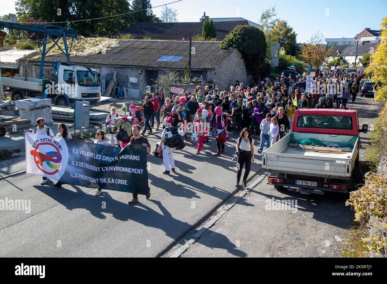 Illustration picture shows a protest march in Ecaussines, to support ...