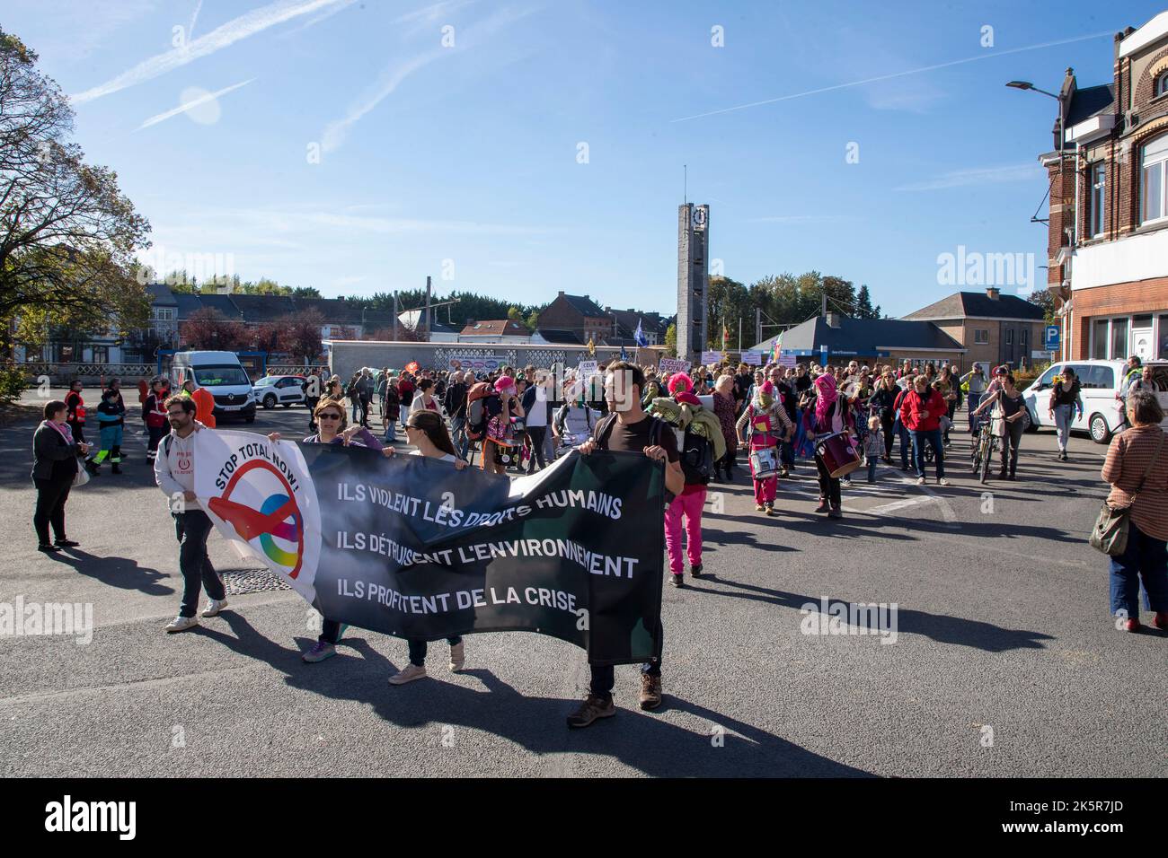 Illustration picture shows a protest march in Ecaussines, to support ...