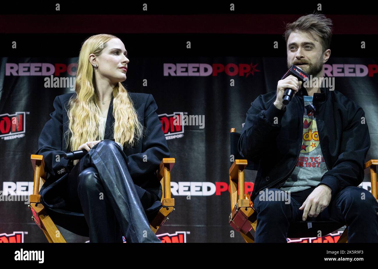 Evan Rachel Wood and Daniel Radcliffe attend panel WEIRD: The Al ...