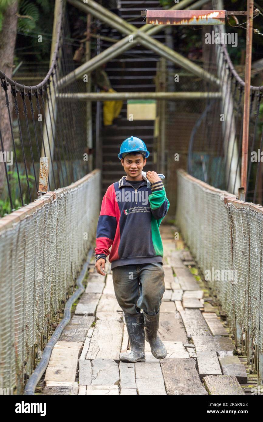 A Filipino miner at a mining company in Benguet, Philippines Stock ...