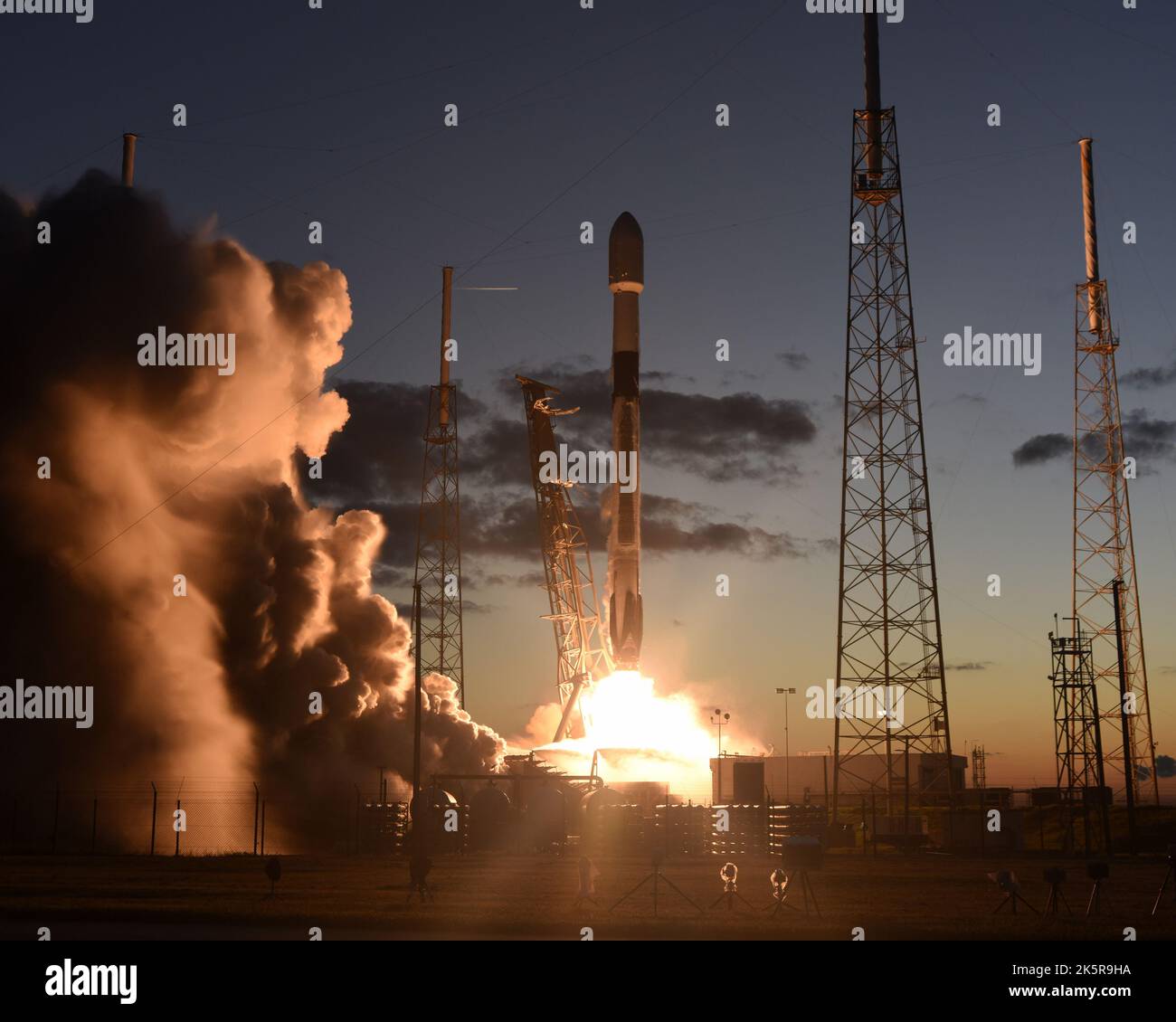 A SpaceX Falcon 9 rocket launches two Galaxy Satellites for Intelsat at ...
