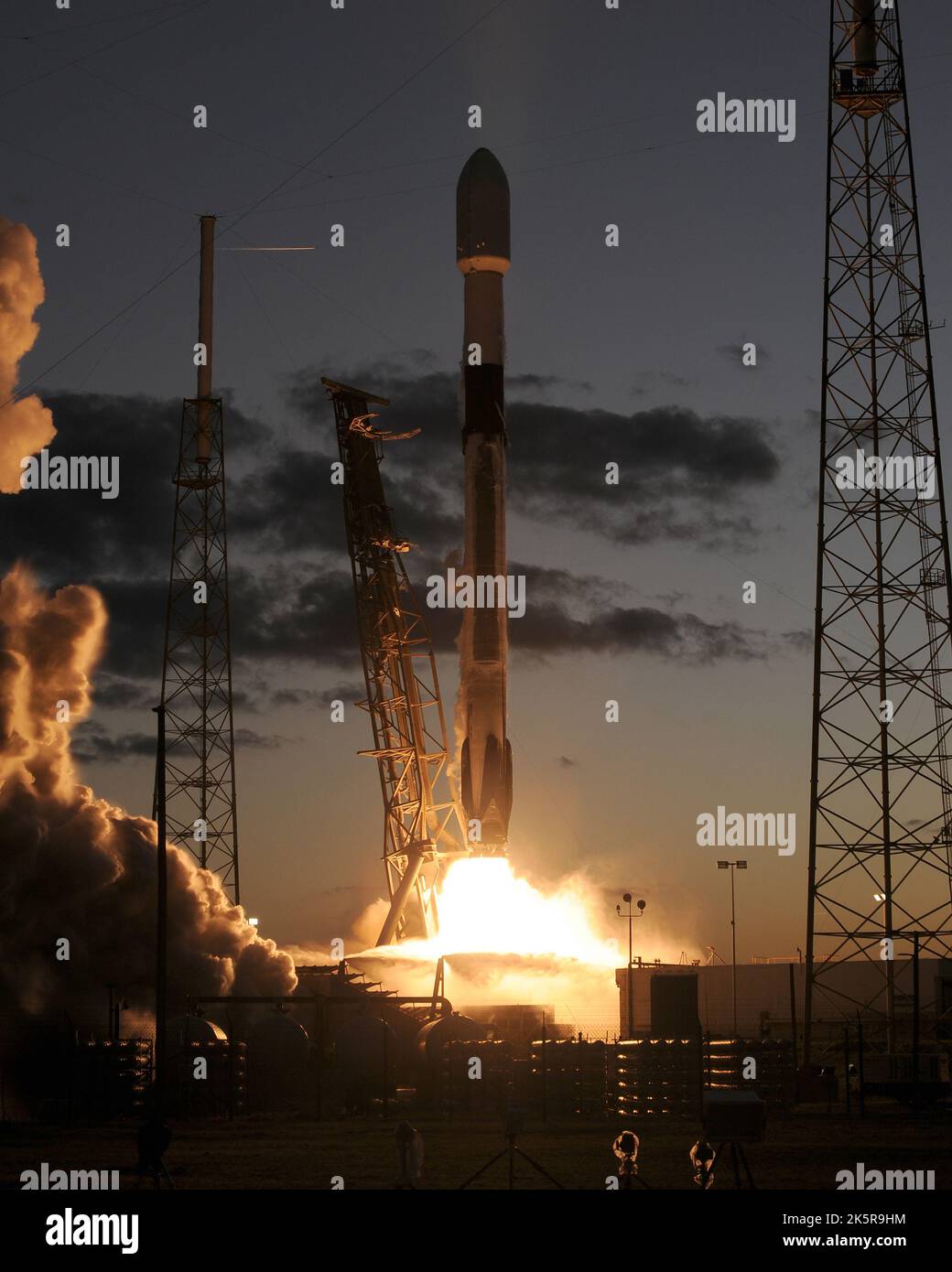 A SpaceX Falcon 9 rocket launches two Galaxy Satellites for Intelsat at ...