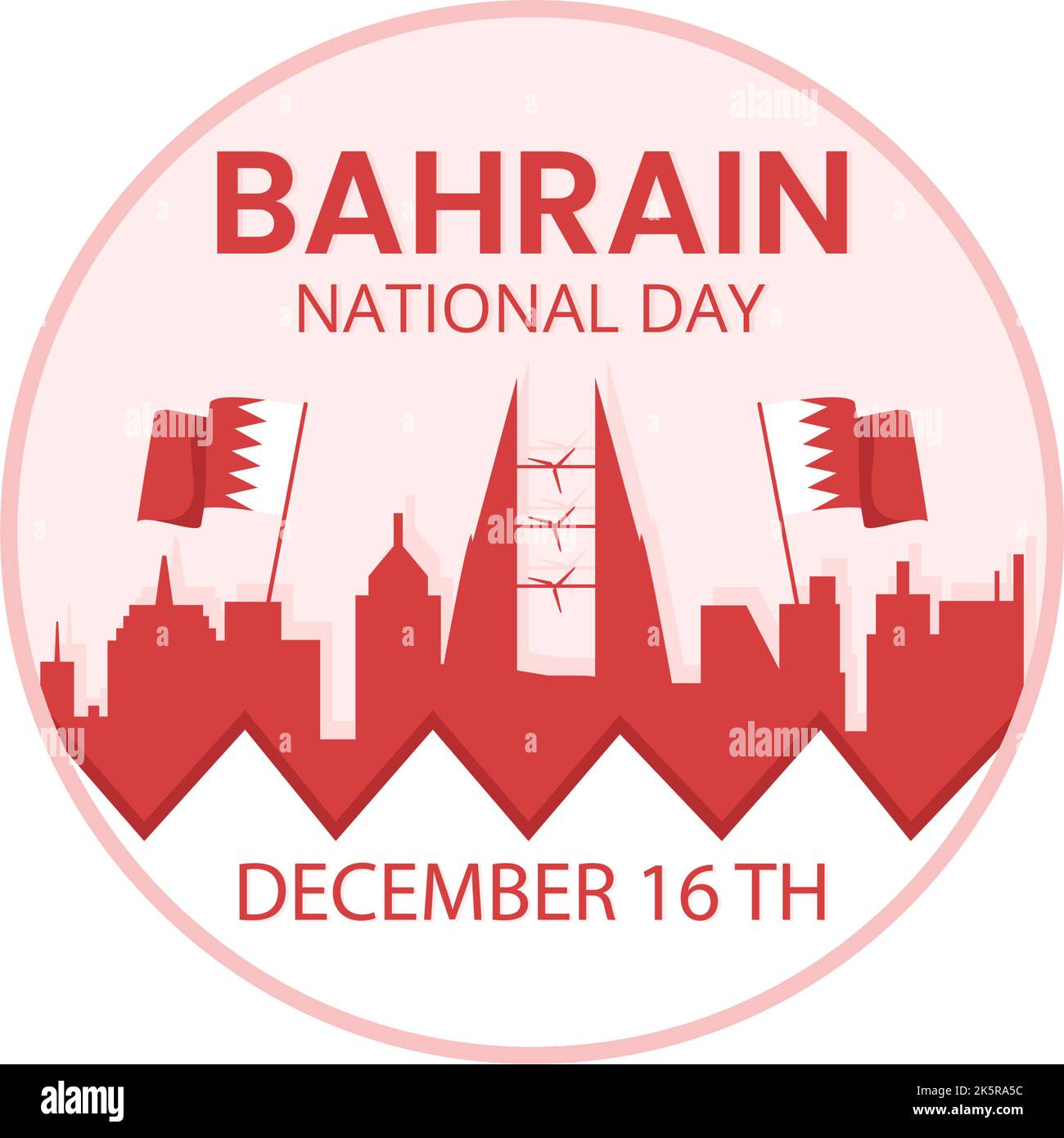 Bahrain National Day or Independence Template Hand Drawn Cartoon Flat ...