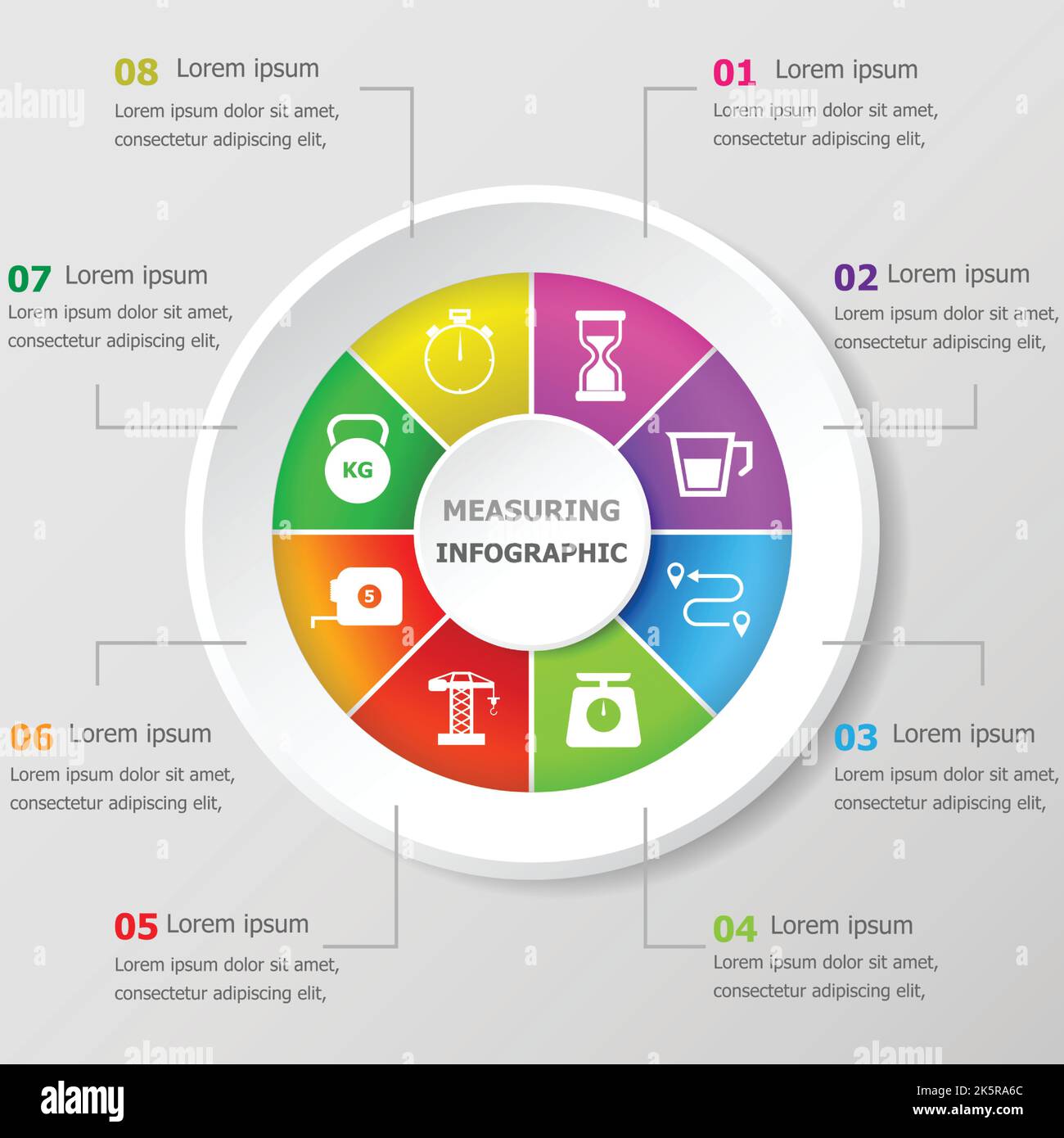 Infographic design template with measuring icons, stock vector Stock ...