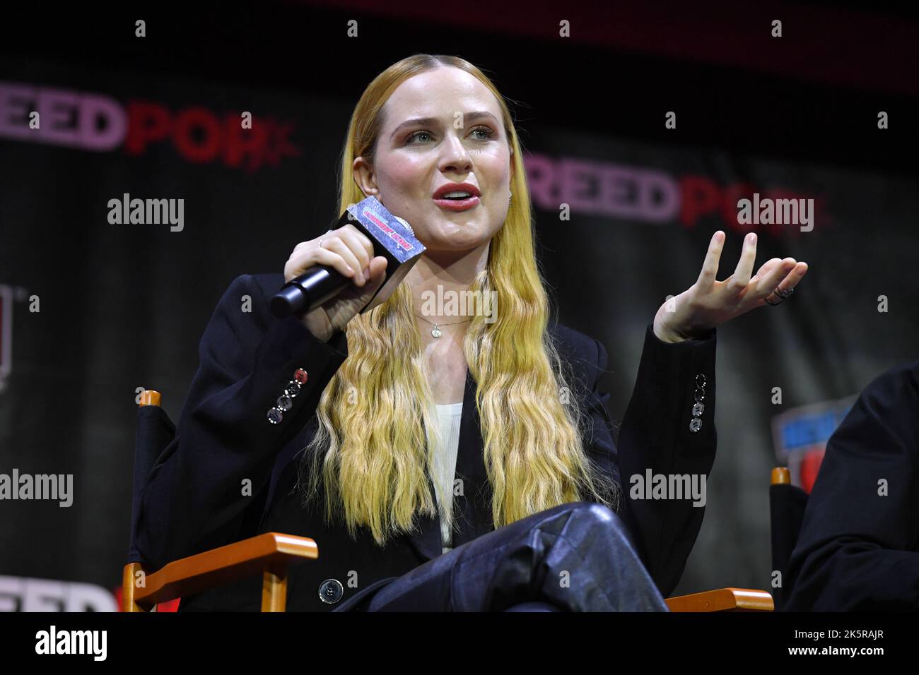 Evan Rachel Wood speaks onstage at Let's Get WEIRD panel during New ...