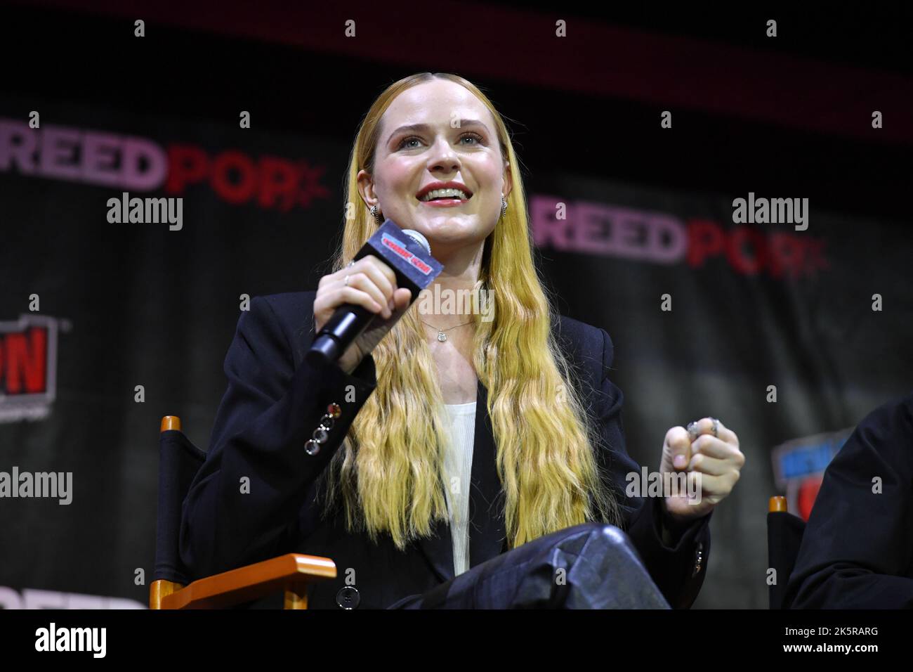 Evan Rachel Wood speaks onstage at Let's Get WEIRD panel during New ...