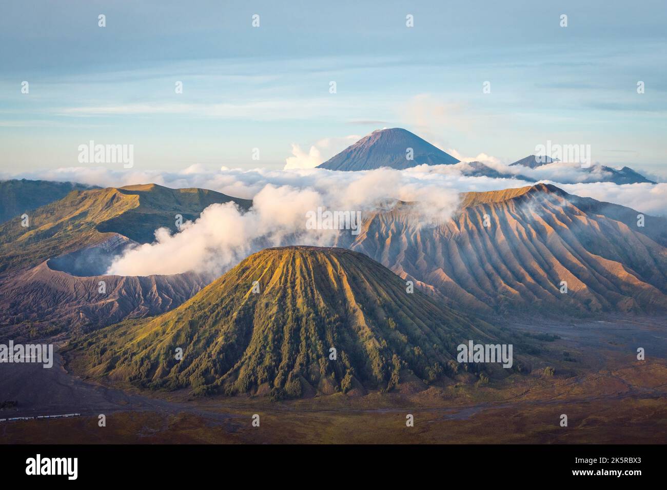 Mount Bromo, moutain and active volcano smoking in Tengger Semeru ...