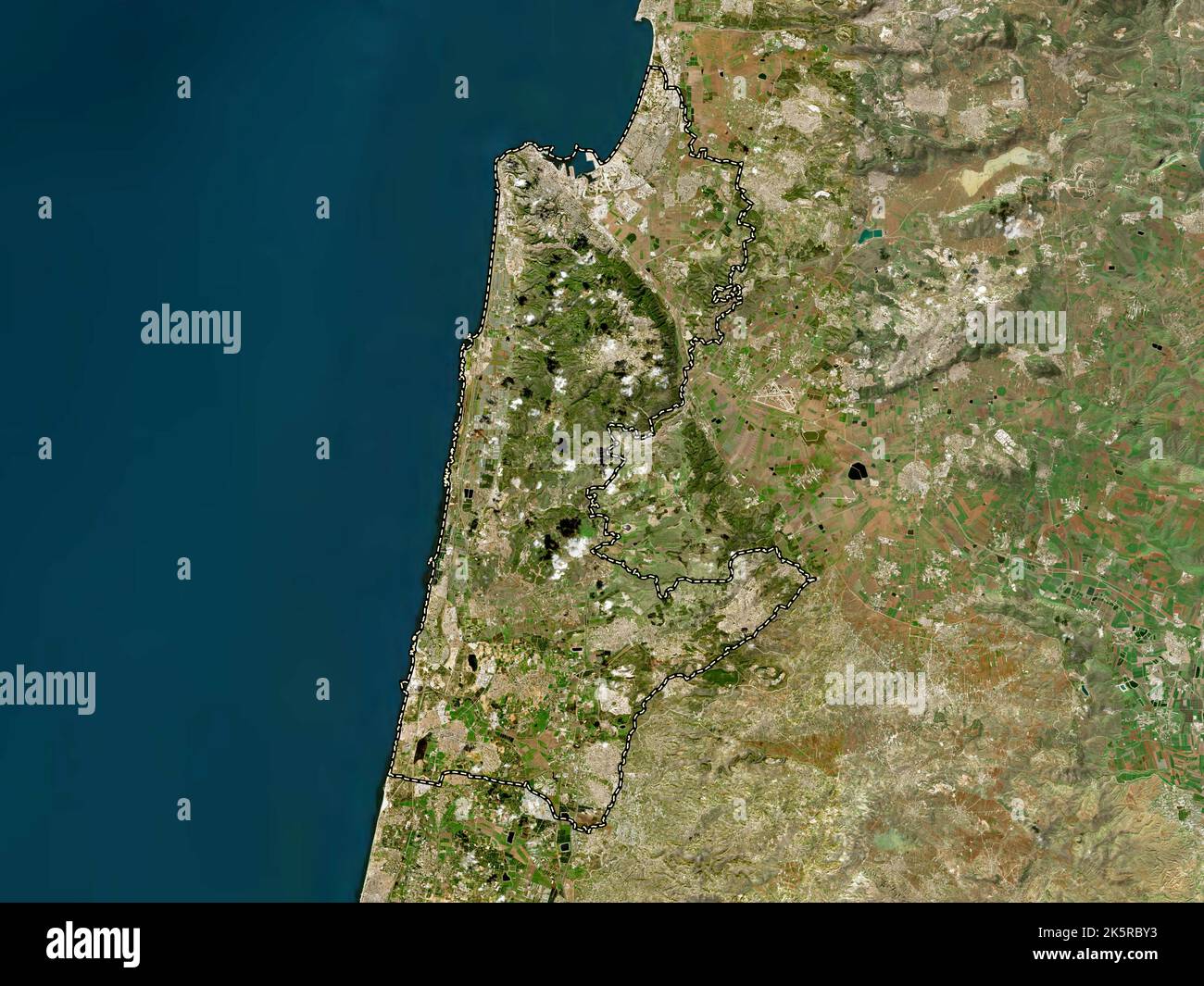 Haifa, district of Israel. Low resolution satellite map Stock Photo - Alamy