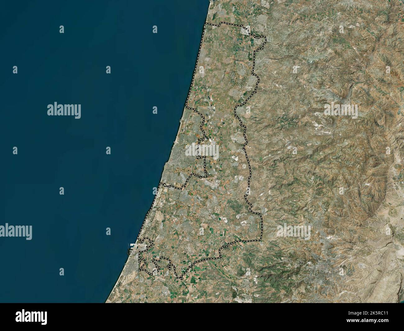 HaMerkaz, district of Israel. High resolution satellite map Stock Photo ...