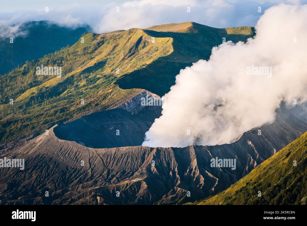 Mount Bromo, moutain and active volcano smoking in Tengger Semeru ...