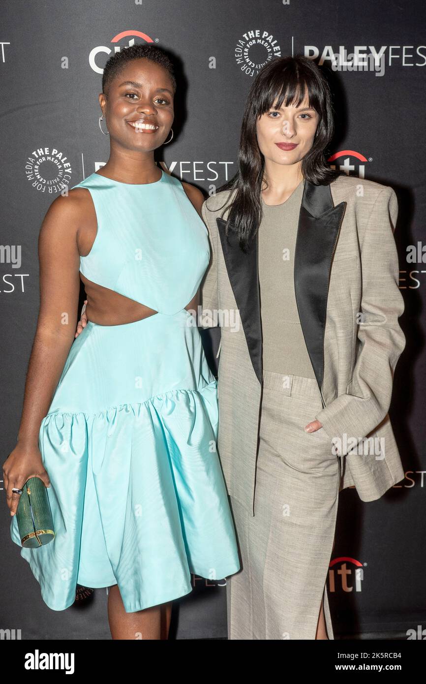 NEW YORK, NEW YORK - OCTOBER 09: Denee Benton (L) and Louisa Jacobson ...