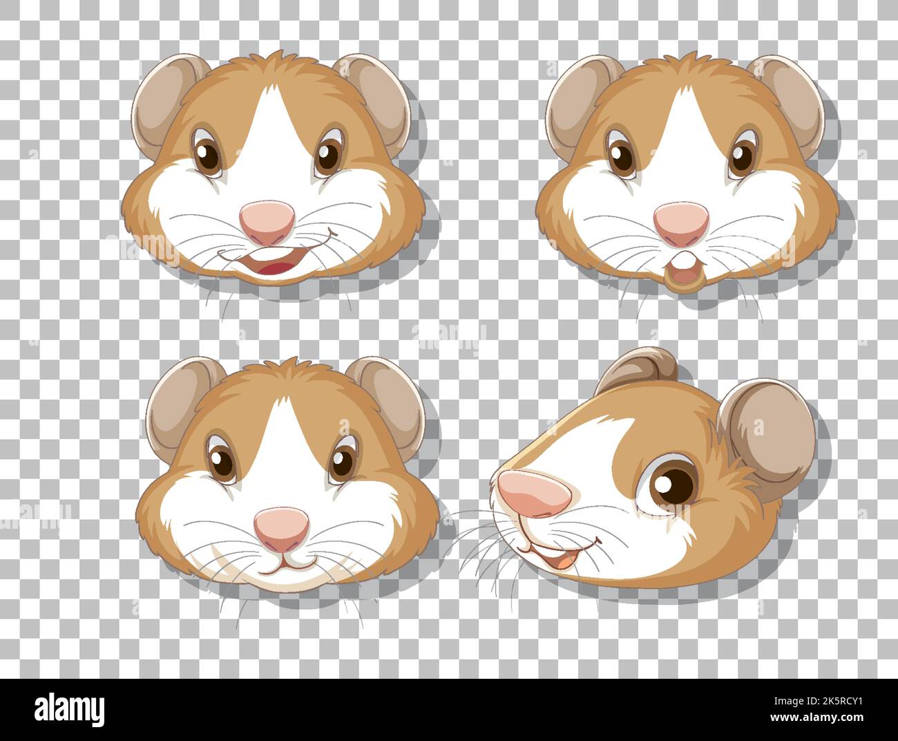 Set of cute hamster heads illustration Stock Vector Image & Art - Alamy