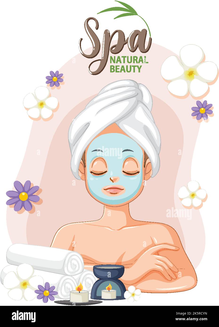 Spa woman with facial mask illustration Stock Vector Image & Art - Alamy
