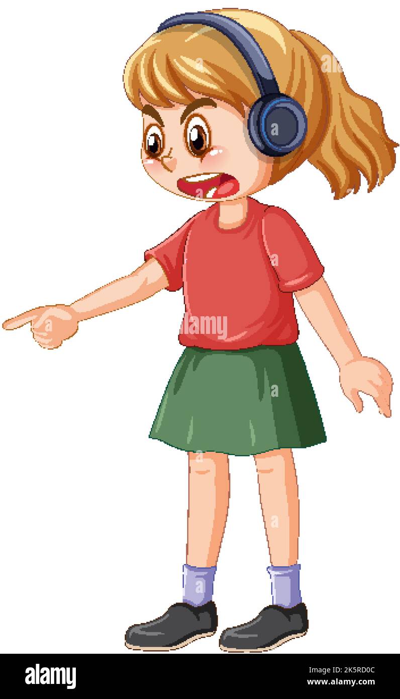 Cartoon girl wearing headphone illustration Stock Vector Image & Art ...