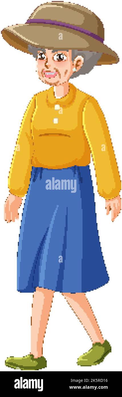 A female senior cartoon character illustration Stock Vector Image & Art ...
