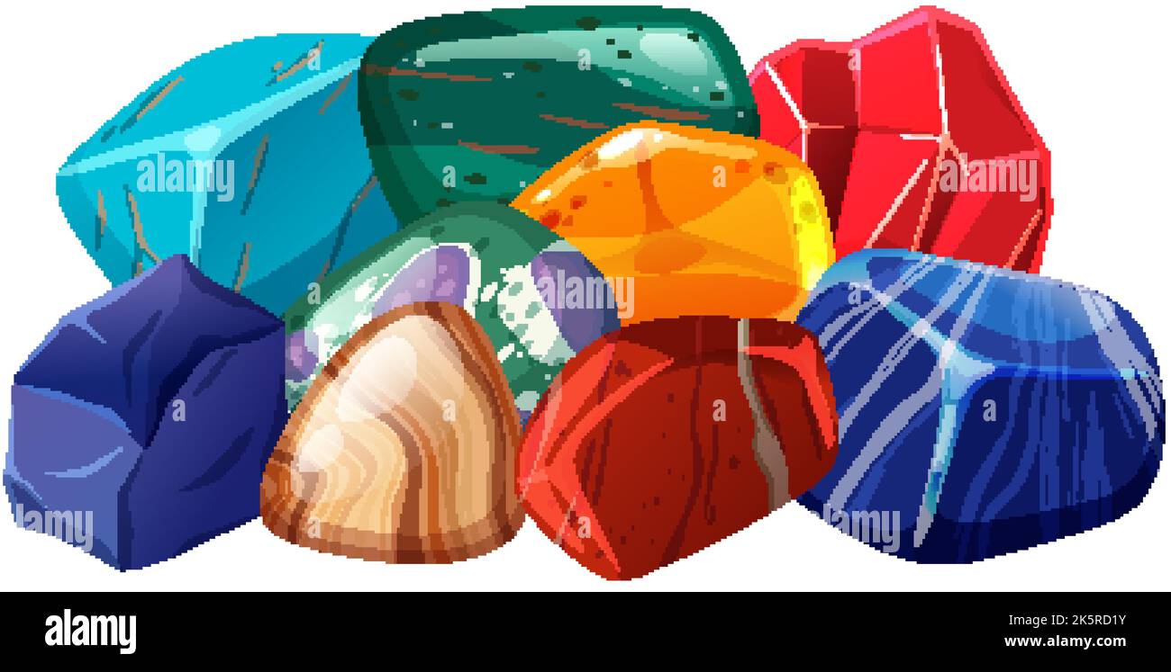 Pile of gemstones and crystals illustration Stock Vector Image & Art ...