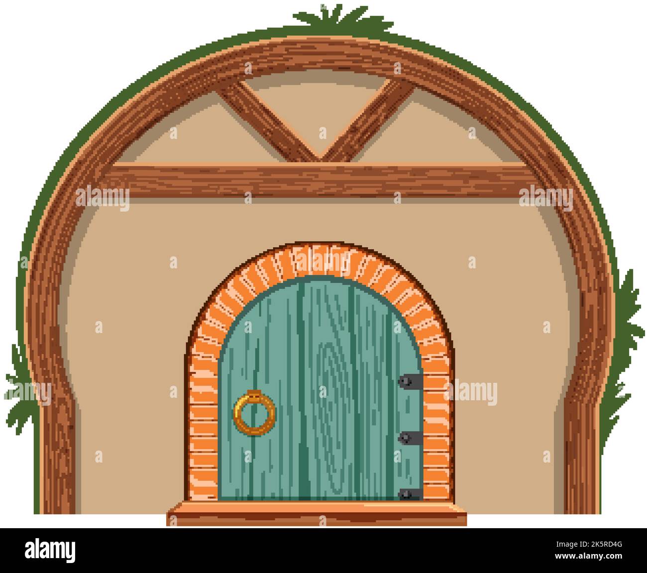 Hobbit house isolated on white background illustration Stock Vector ...