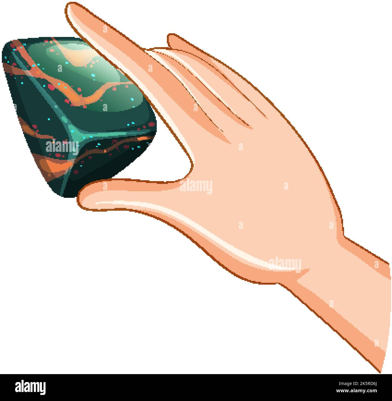Hand holding bloodstone isolated illustration Stock Vector Image & Art ...