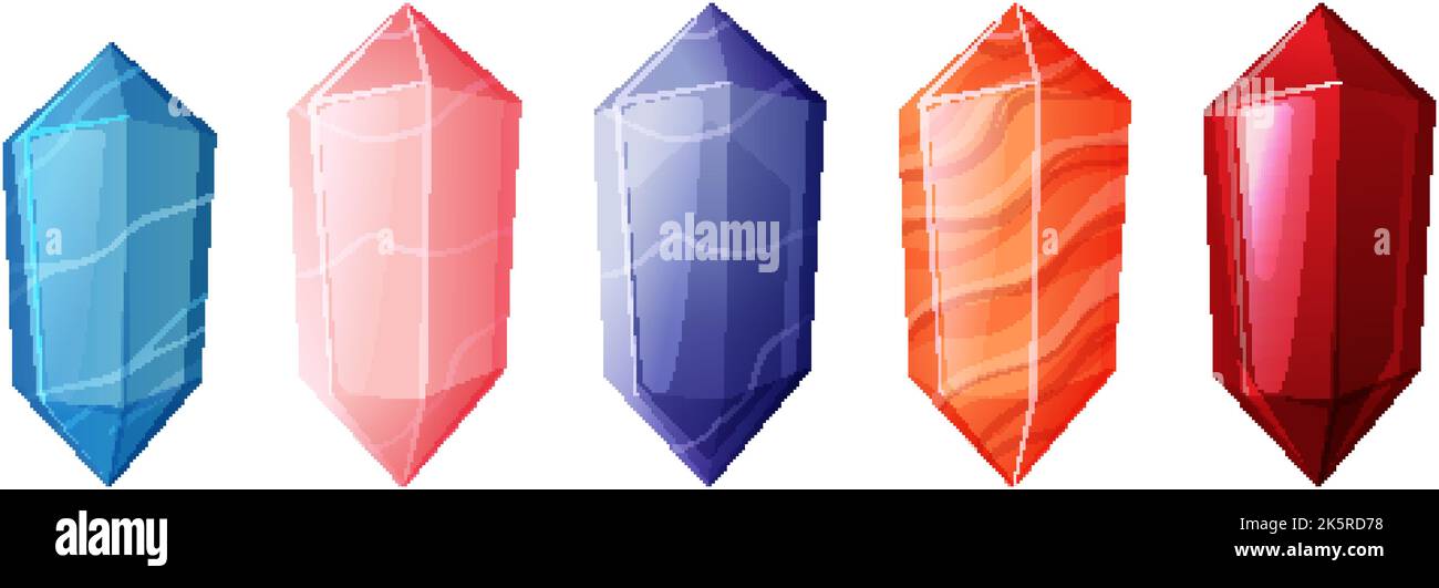 Collection of crystals and gemstones illustration Stock Vector Image ...